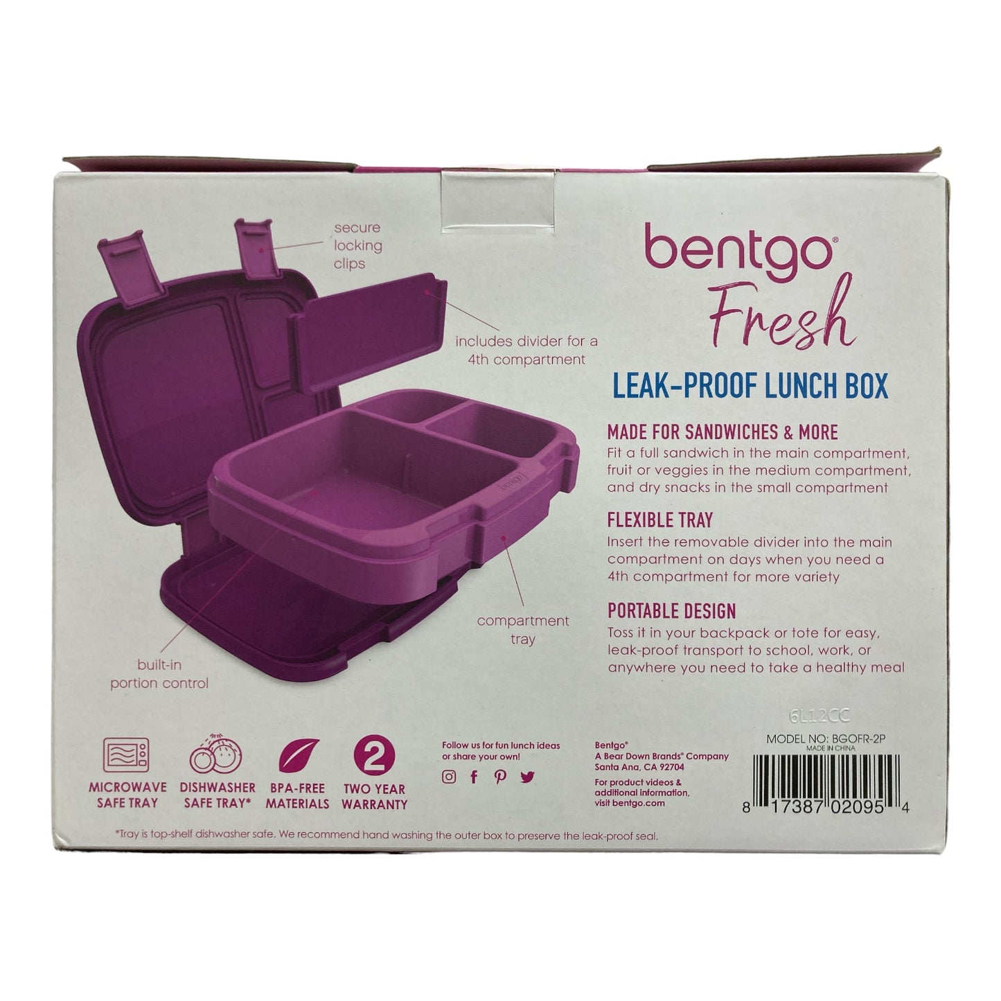 Bentgo Fresh Leak-proof Lunch Box, Purple – Ewirelessgear