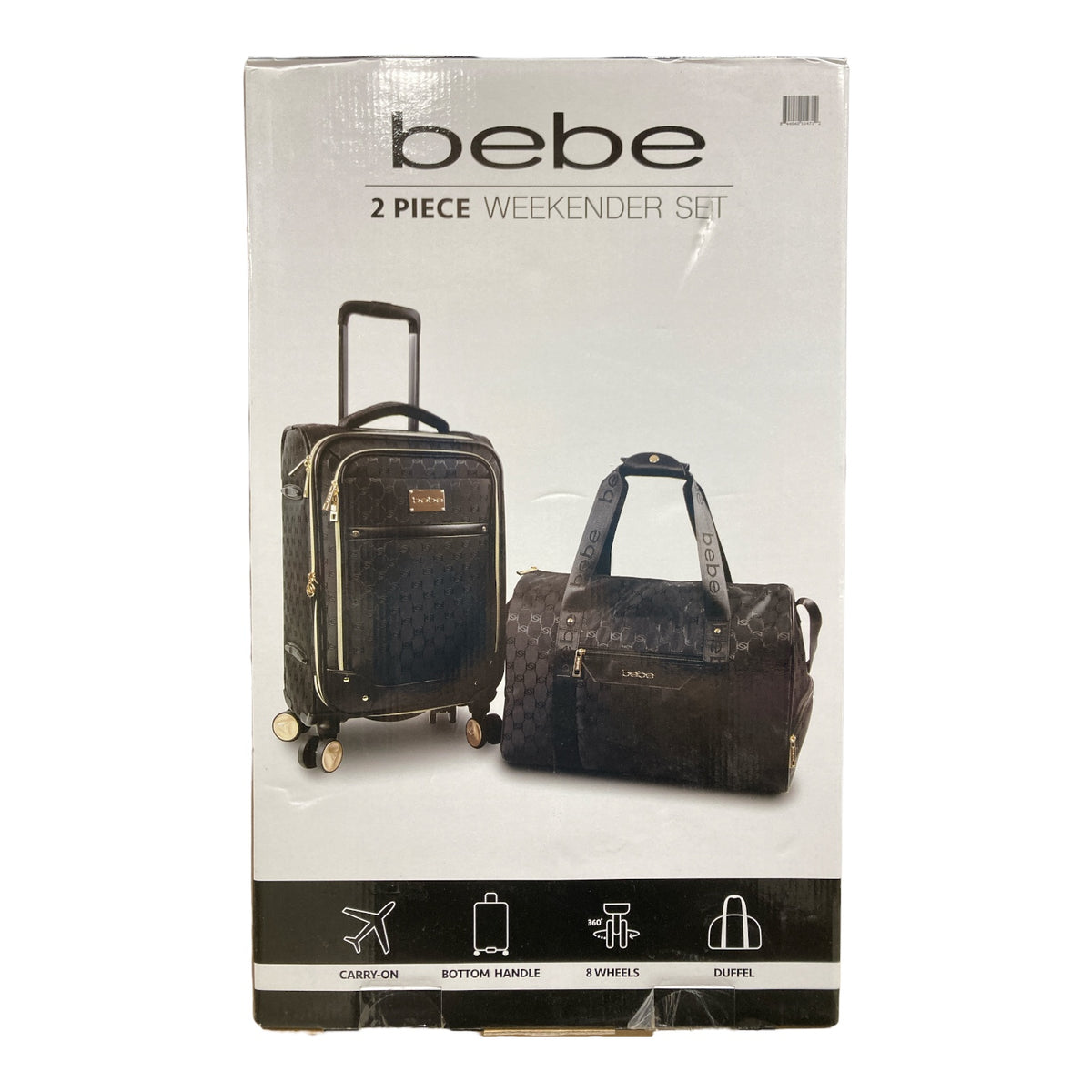 Bebe Sofia Carry On Luggage & Weekender Duffel 2 Piece Set, Black ...