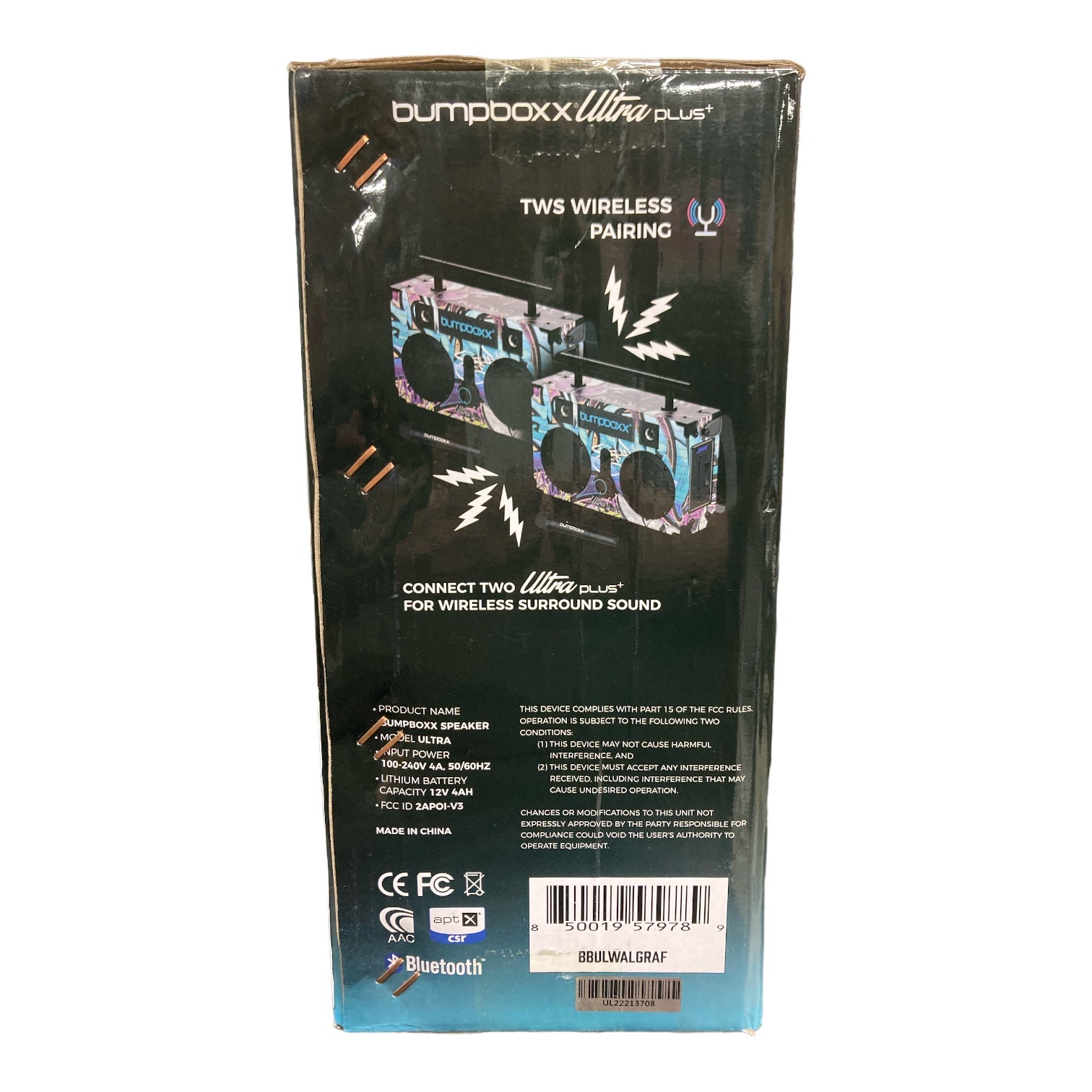 Bumpboxx Ultra Plus+ Graffiti Bluetooth Boombox w/ Microphone ...