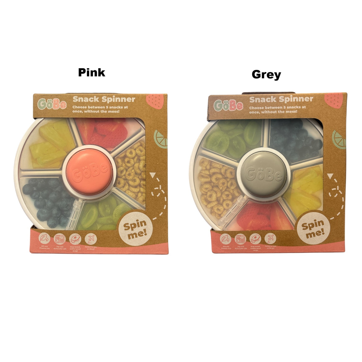 Gobe Kids Original Snack Spinner, BPA-Free 5 Compartment Container ...