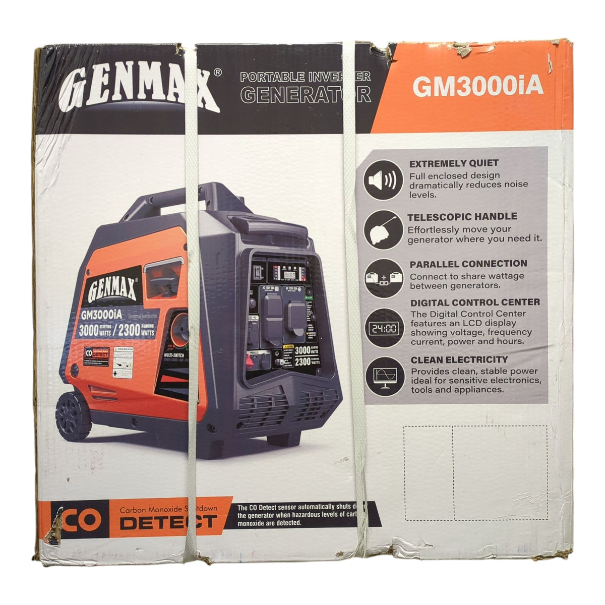 Genmax Portable & Lightweight Inverter Generator, 3000-Watt CO Sensor ...