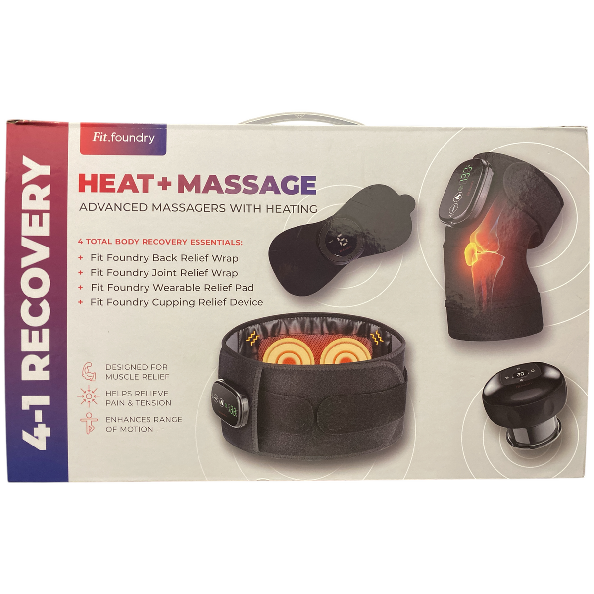 *Open Box* Fit Foundry 4-in-1 Heat & Massage Recovery Pack for Relief ...