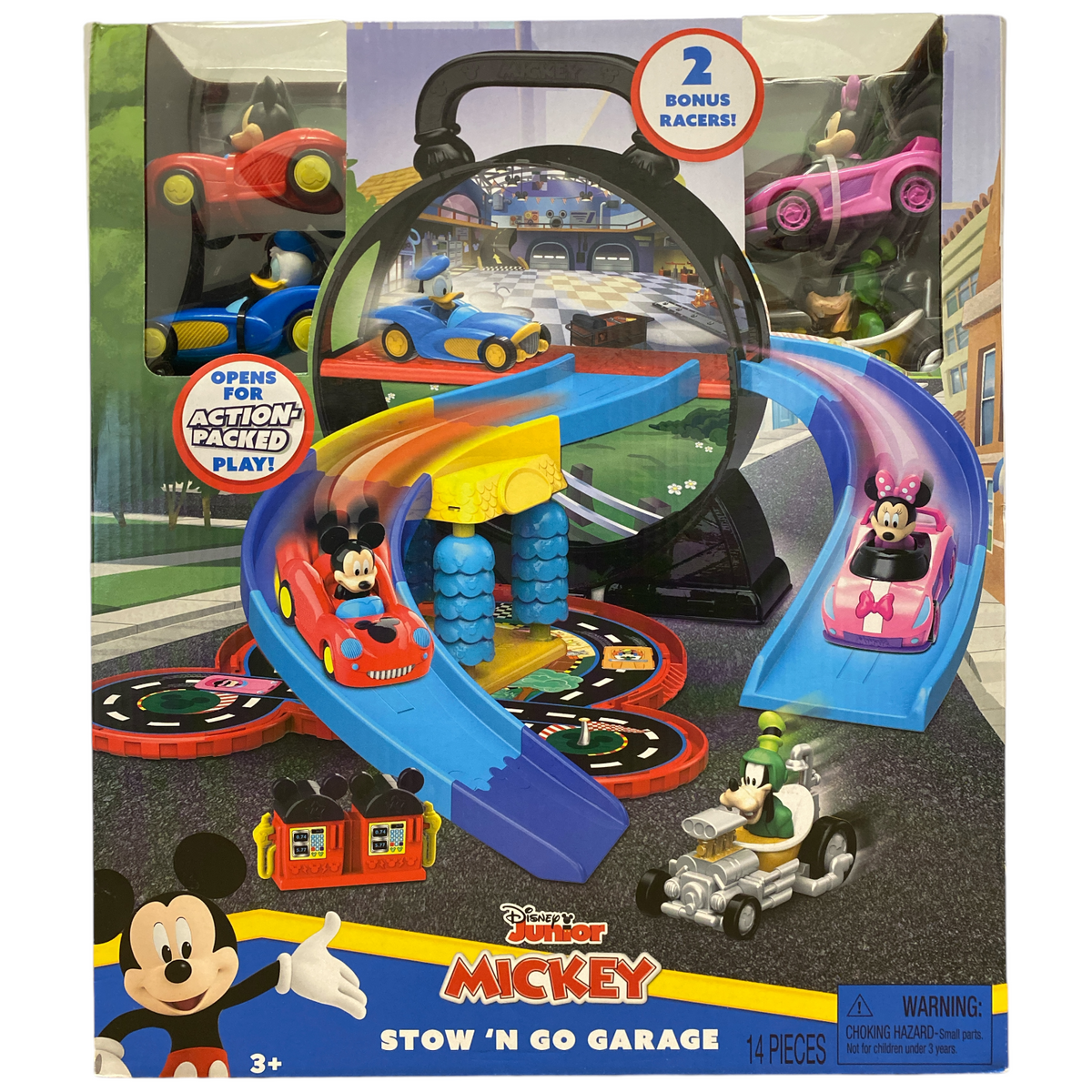 Disney Junior Mickey Mouse Stow n Go Garage Playset, 14 Pieces ...