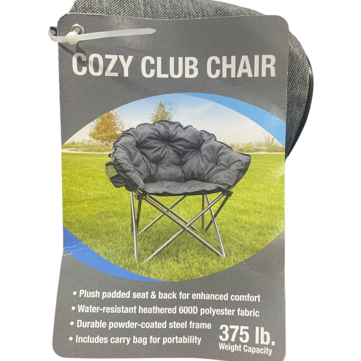 Mac Sports Padded Water Resistant Foldable Cozy Club Chair w/ Carry Ba ...