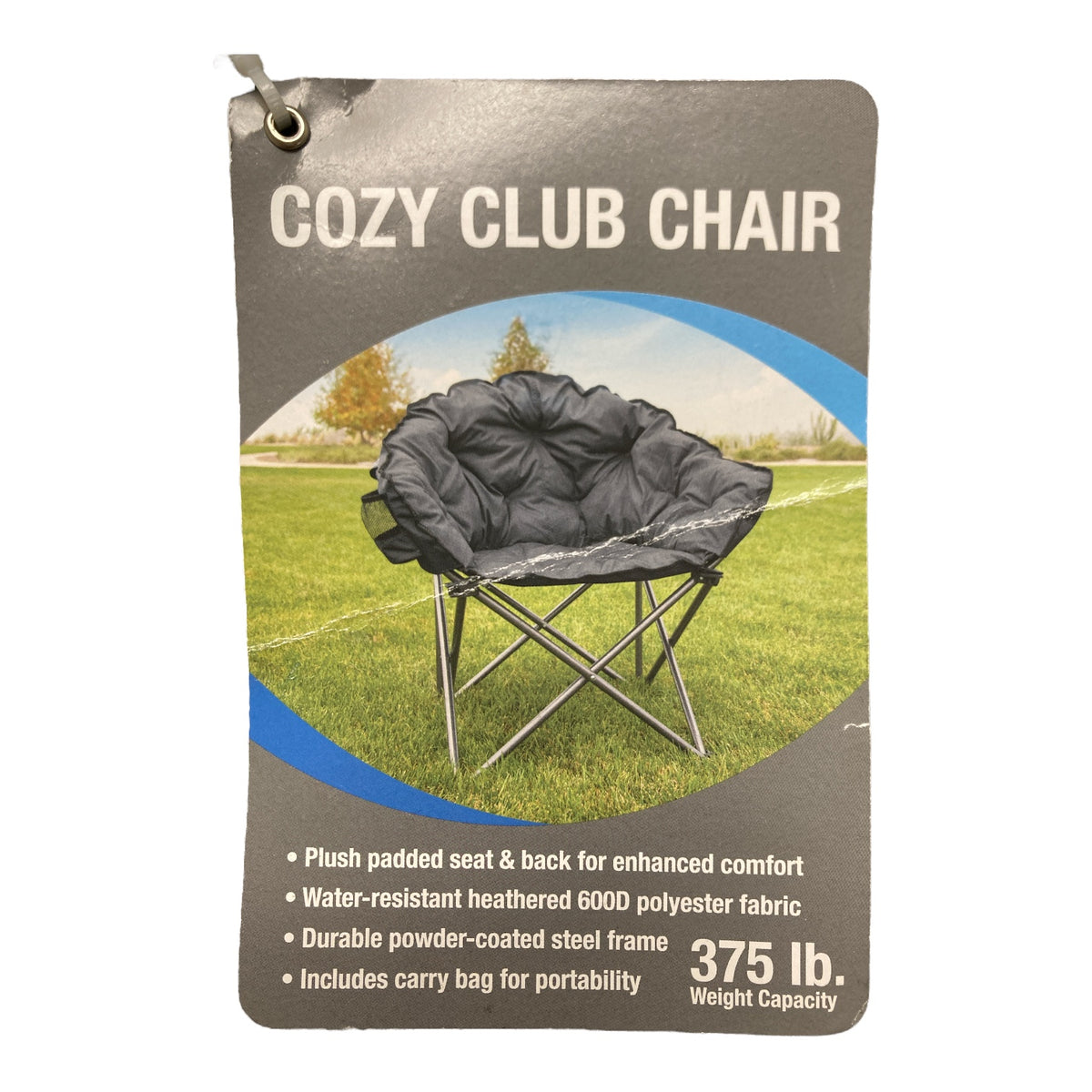 Macsports Water Resistant Padded Foldable Cozy Club Chair w/ Carry Bag ...