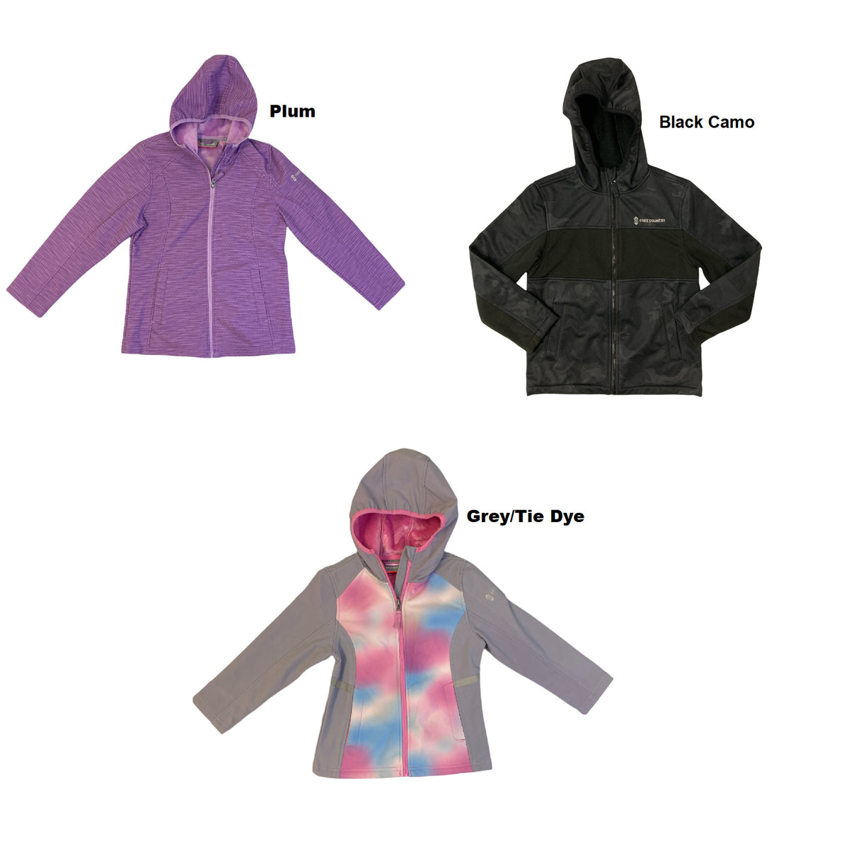 Free Country Girls Wind Water Resistant Super Softshell Reflective Hoo ...