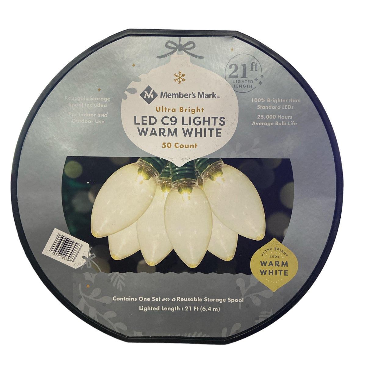 Member's Mark Ultra Bright LED C9 Lights, Warm White (50 Count ...
