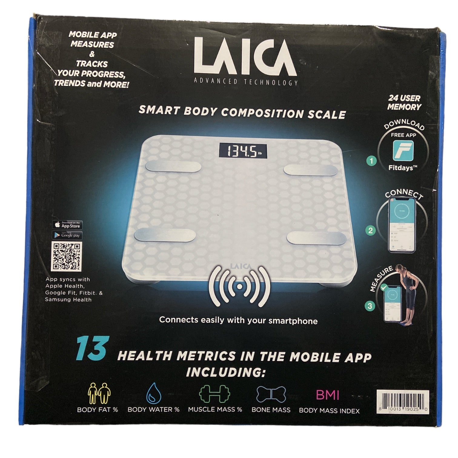 Laica Smart Body Composition 400 lb. Capacity Digital Bath Scale ...