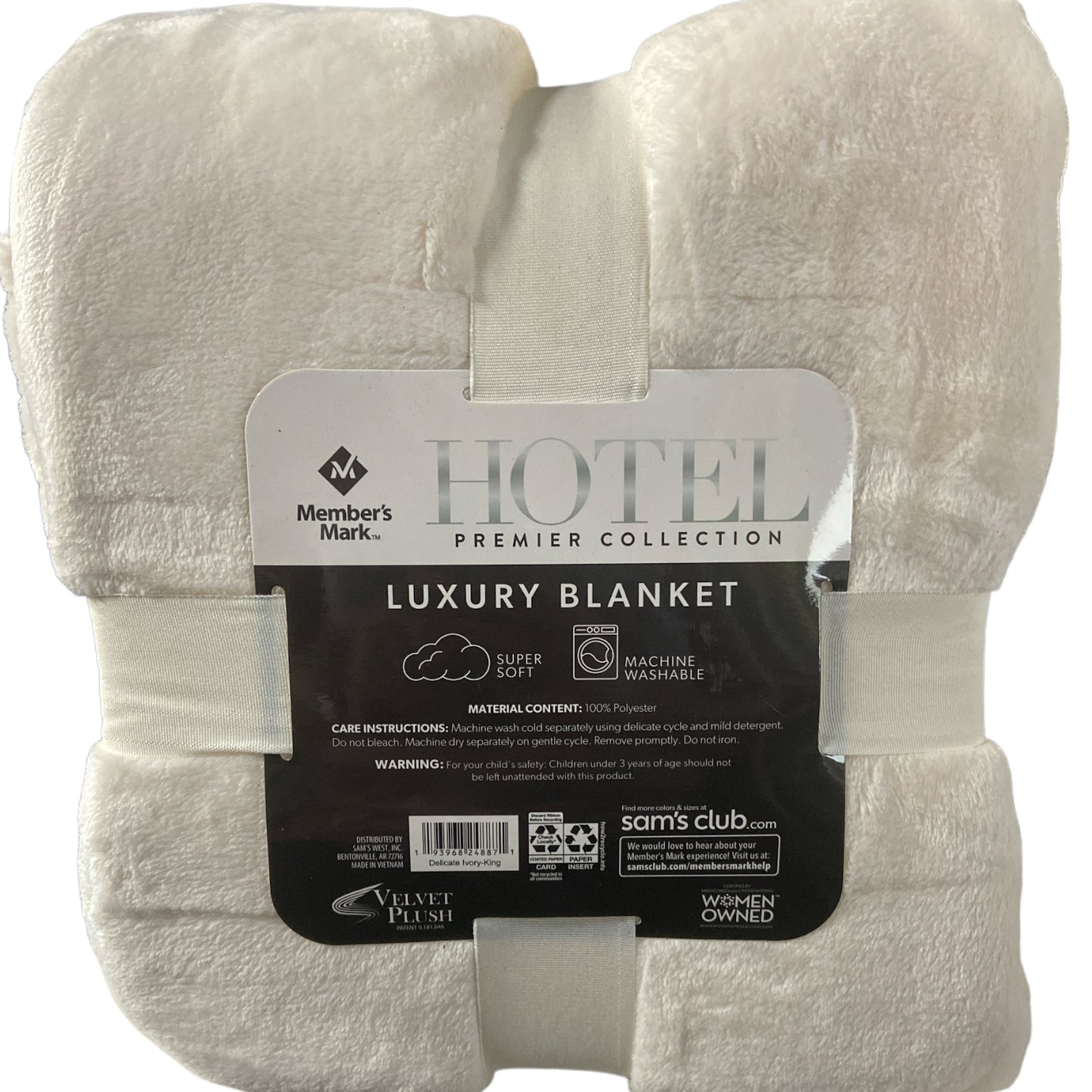 Member's Mark Hotel Premier Oversized Luxury Blanket, Delicate Ivory ...